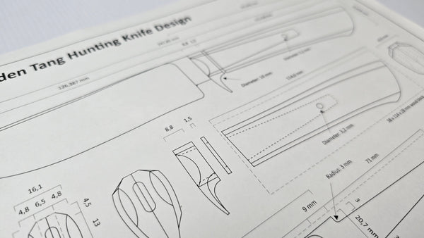 Medium Hidden Tang Hunting Knife Design – beginknifemaking.com